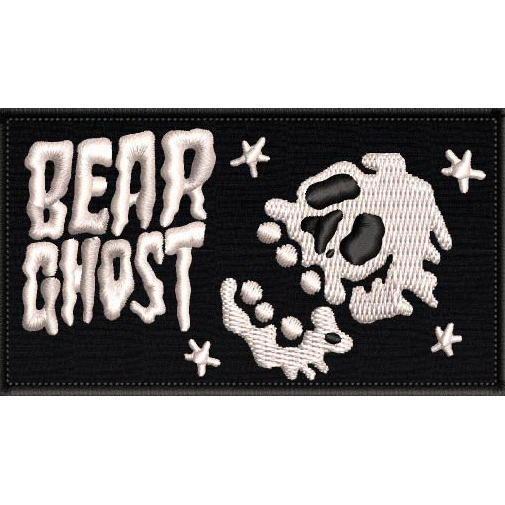 Bear Ghost Embroidered Skull Patch